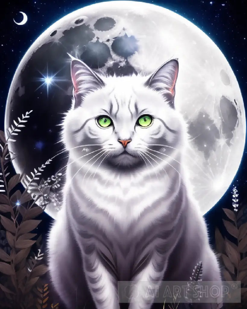 Cat, kitten, animal, moon, lunar, feline, cat lover, space, nature,...