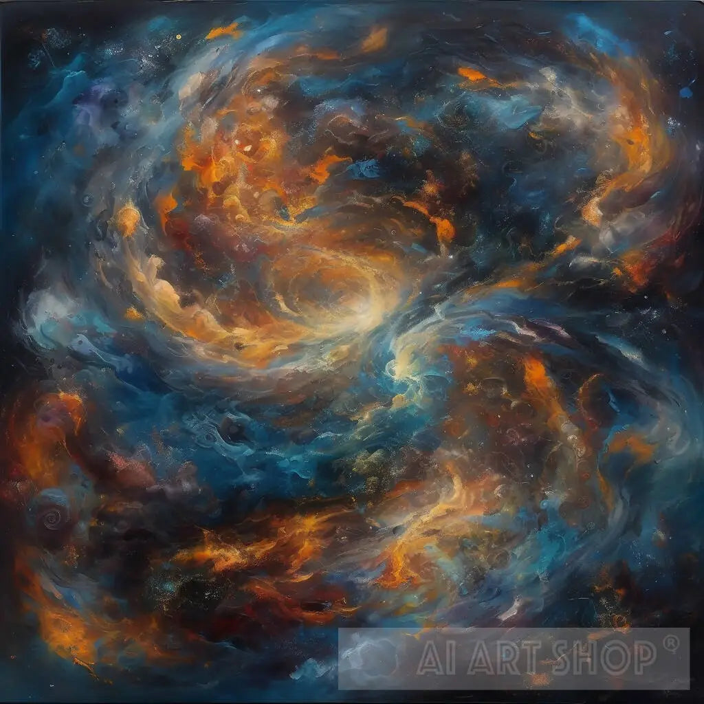 Lunar Glide: Oil Painting of Celestial Serenity