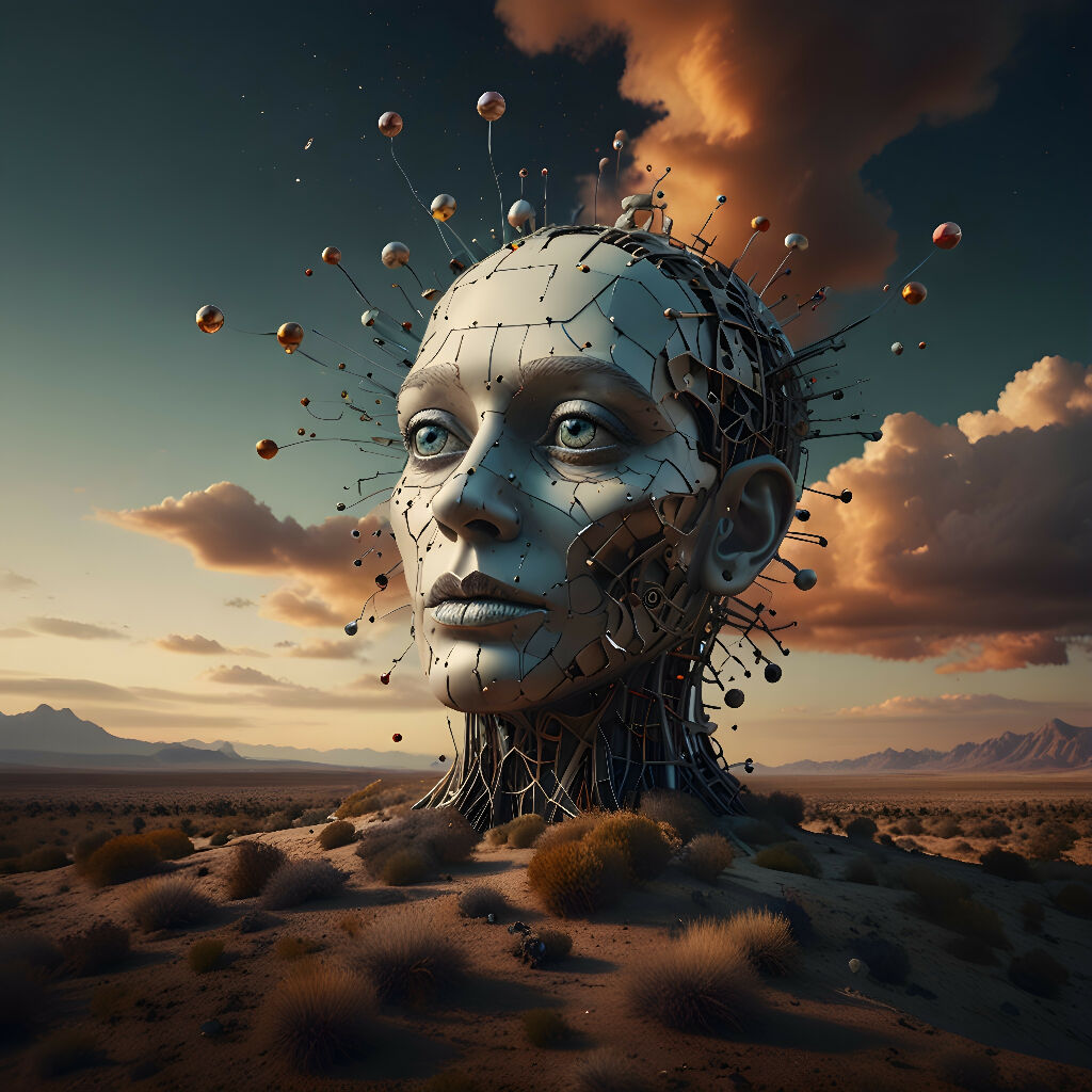 "Cybernetic Mindscape | Futuristic AI Art Depicting Humanity