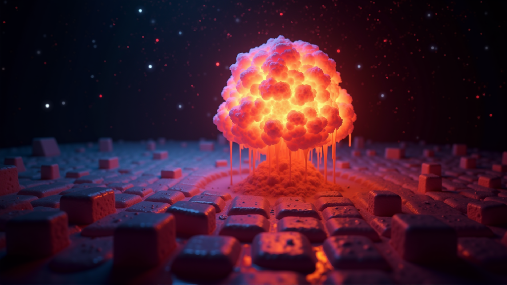 Psychedelic Neon UV Glowing Exploding Mushroom Cloud