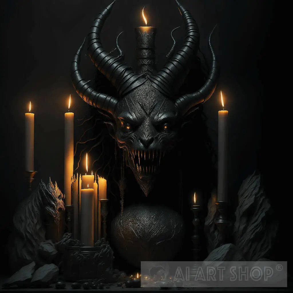 Magical altar for black rituals