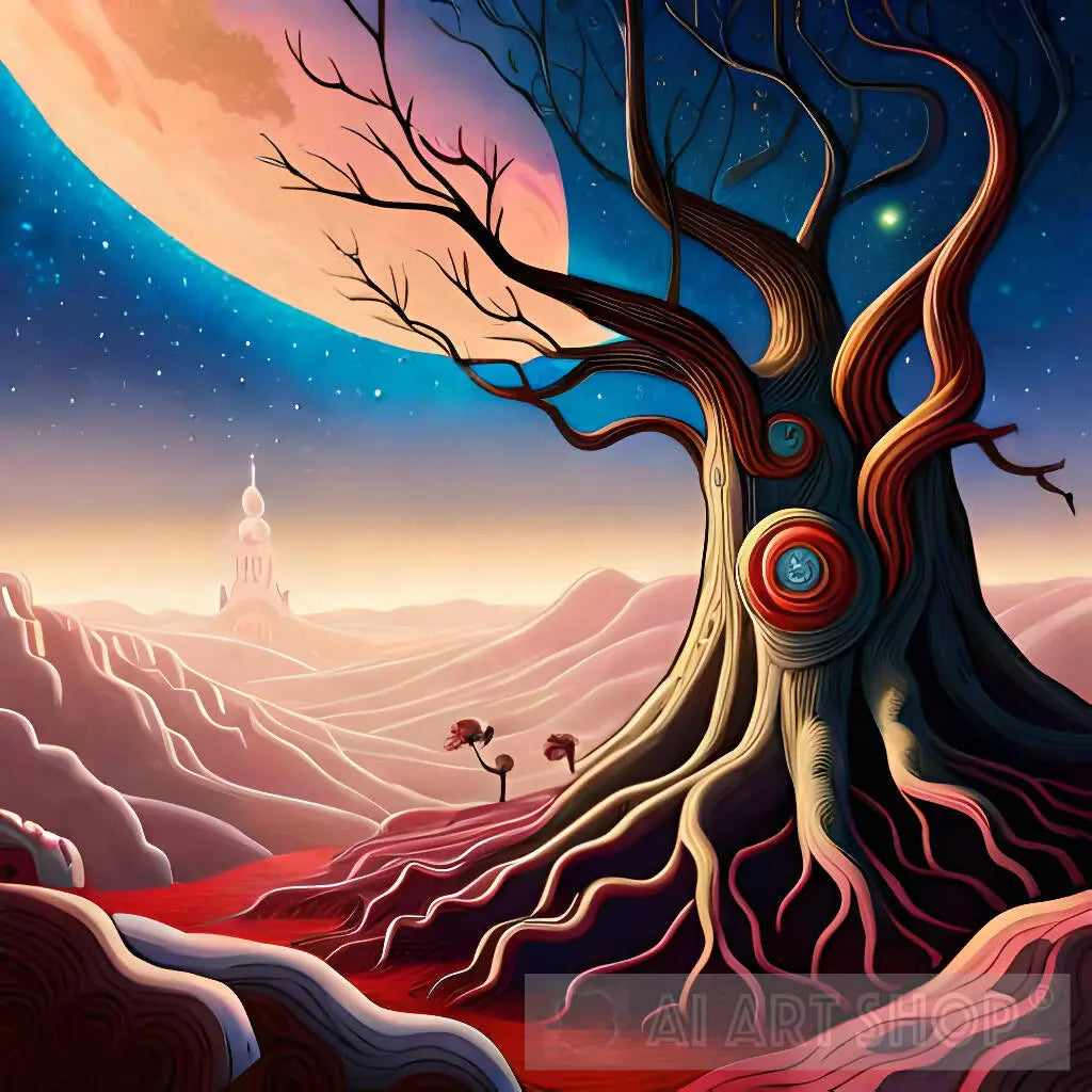 magical forest graveyard scene with large twisted haunted trees bac...