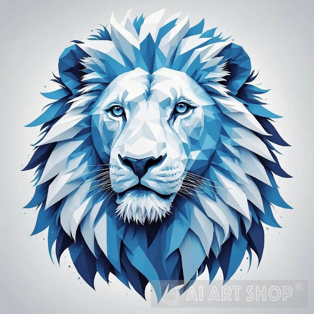 Majestic Polygonal Lion Artwork