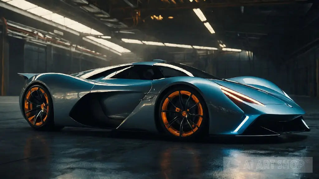 Make me a futuristic hyper car from the year 40...