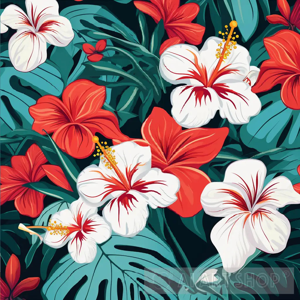 Maui no ka oi -Hawaii- a Vibrant and Captivating Floral Pattern