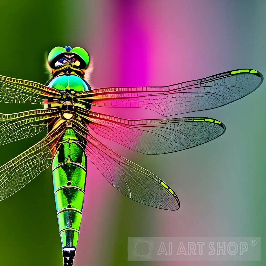 Art, green, metallic, dragonfly, nature, professional