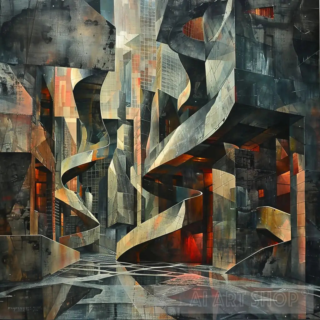 Metallic Labyrinth: Abstract Urban Architecture