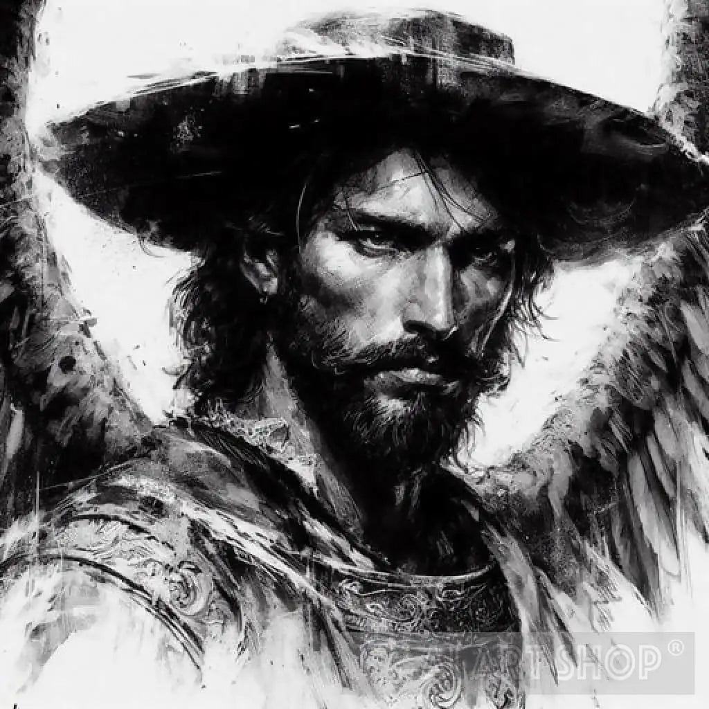 Angel ink portrait, Mexico