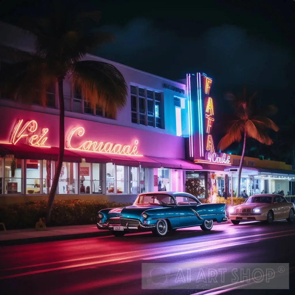 Miami Neon AI Art