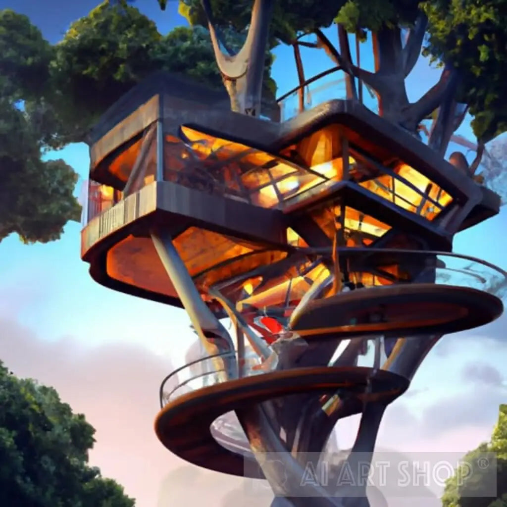 Modern Two Story Treehouse