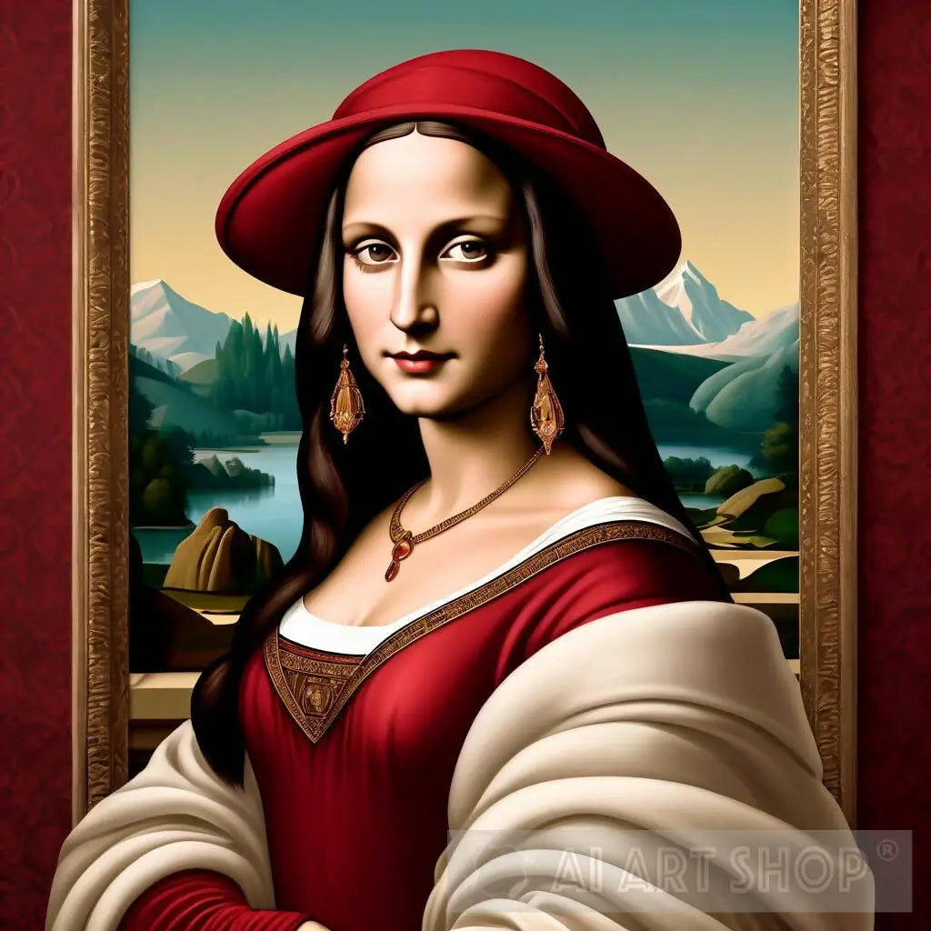 Mona Lisa in red