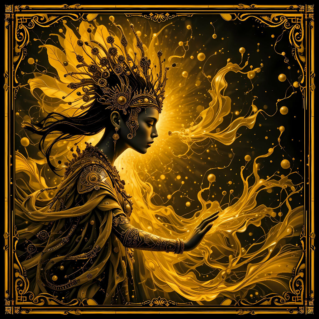 Ai generated art, mythology, fantasy art , liquid goddess 02