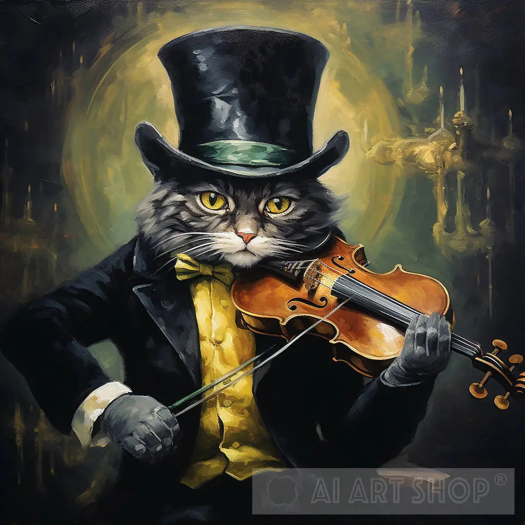 Musical Cat, Instrument, cat wearing hat