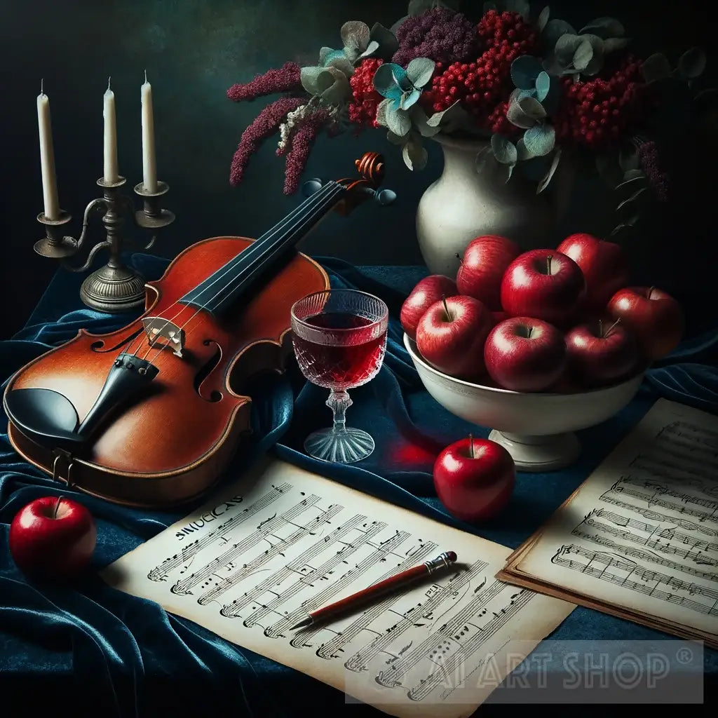 Still Life Art - Musician's Muse: Symphony of Stillness
