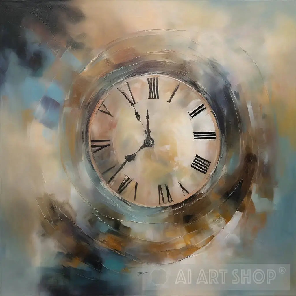 Mystic Chronology: Abstract Oil Painting of Time's Mystery