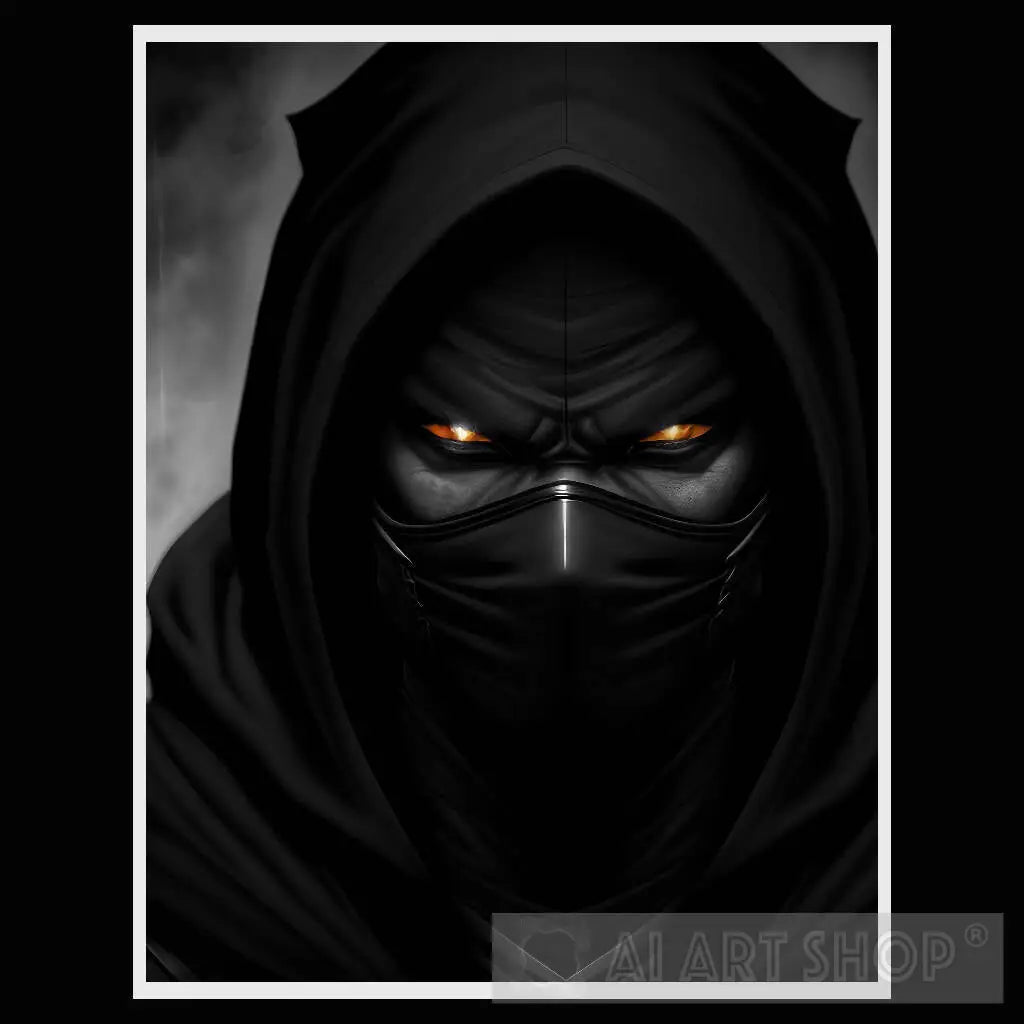 Mystical character in a black robe and mask