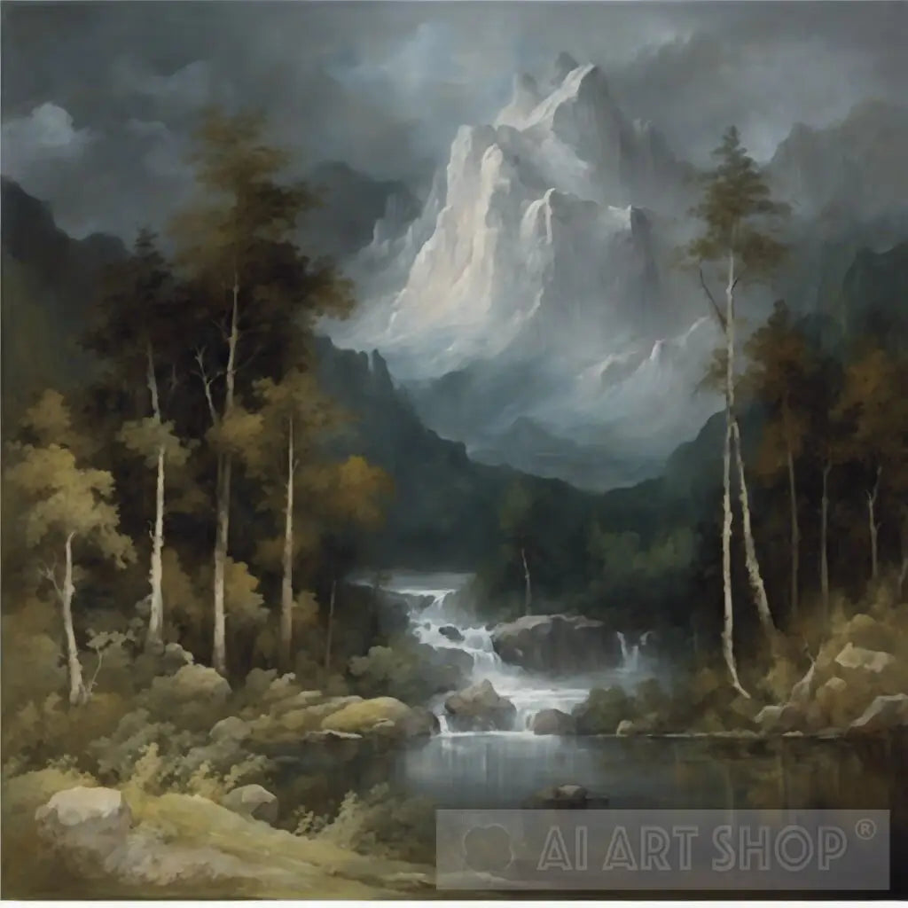 Mystical Riverscape: Abstract Landscape Painting | Dramatic Artistry