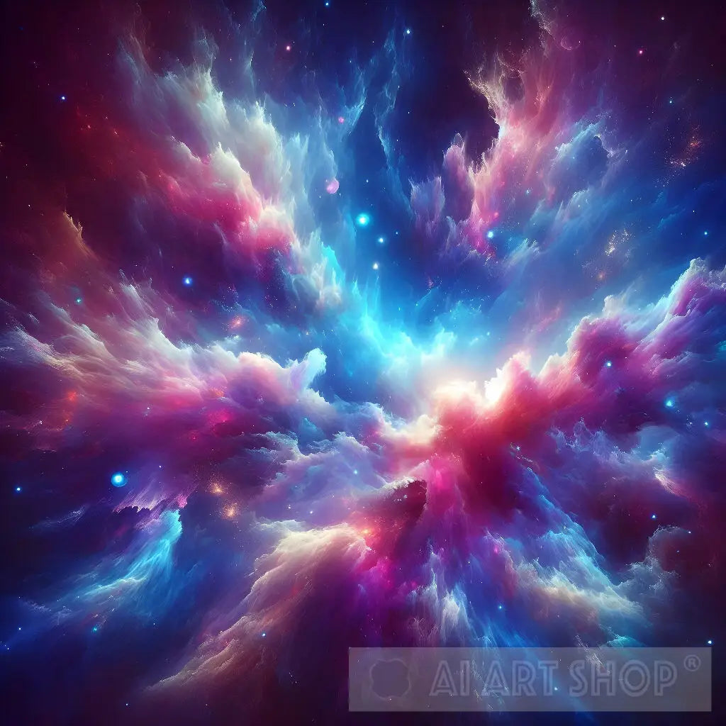 Nebula, Cosmic Art, Space Painting, Celestial Decor, Galaxy Theme,