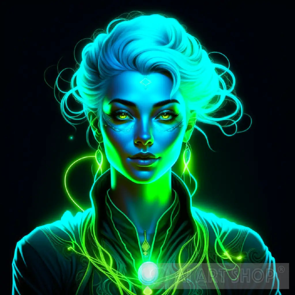 neon green anime girl