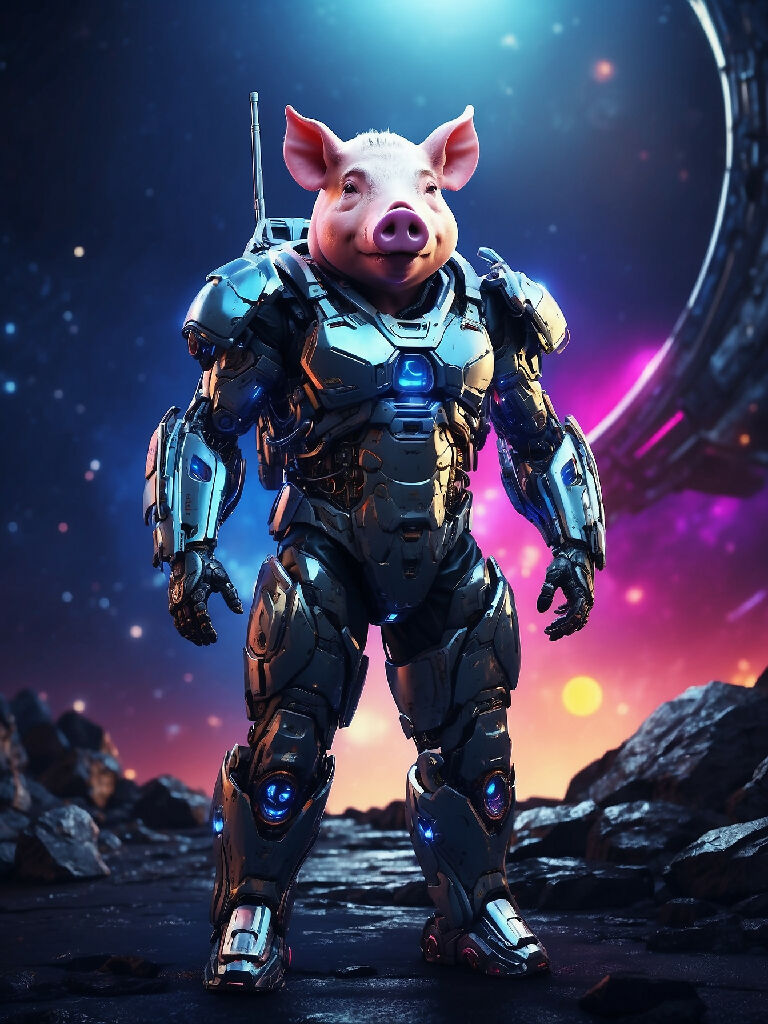 Pig in cyborg body #4