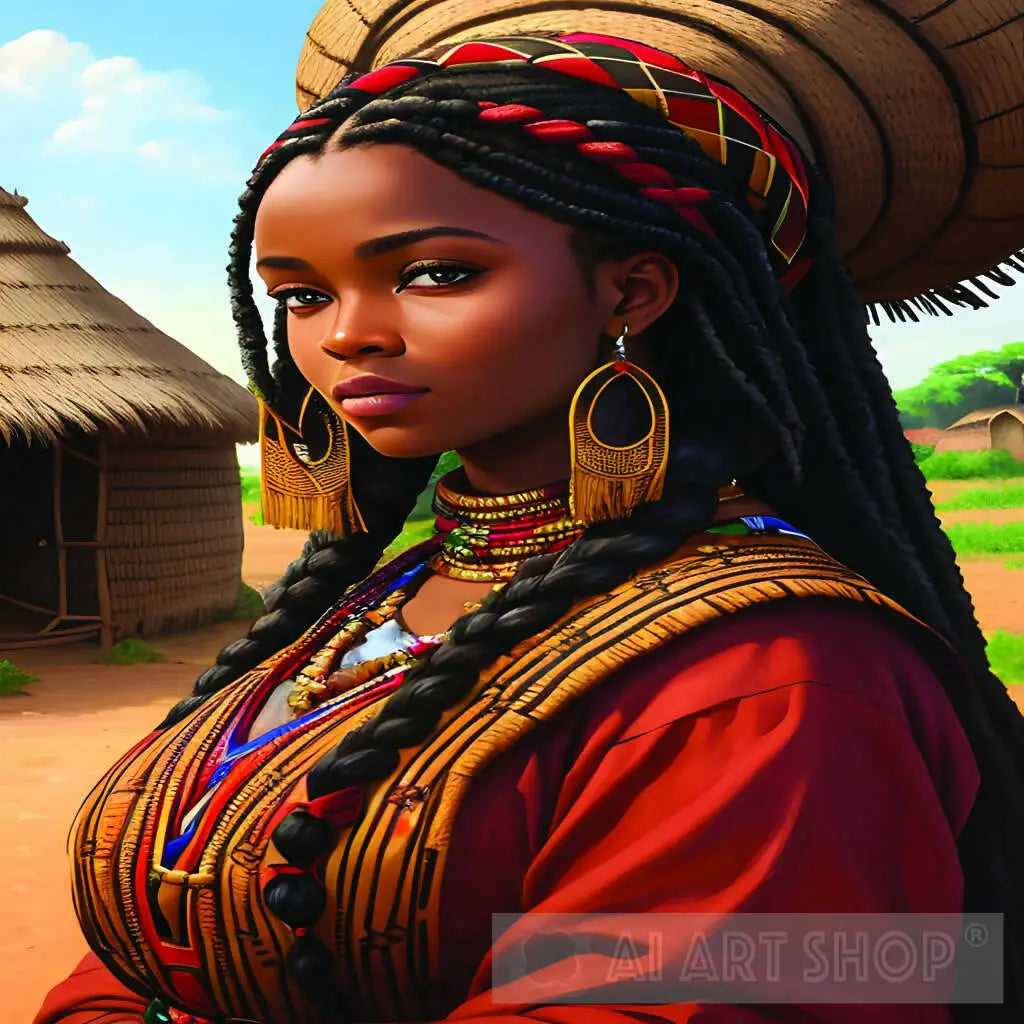 painting of an Africa female