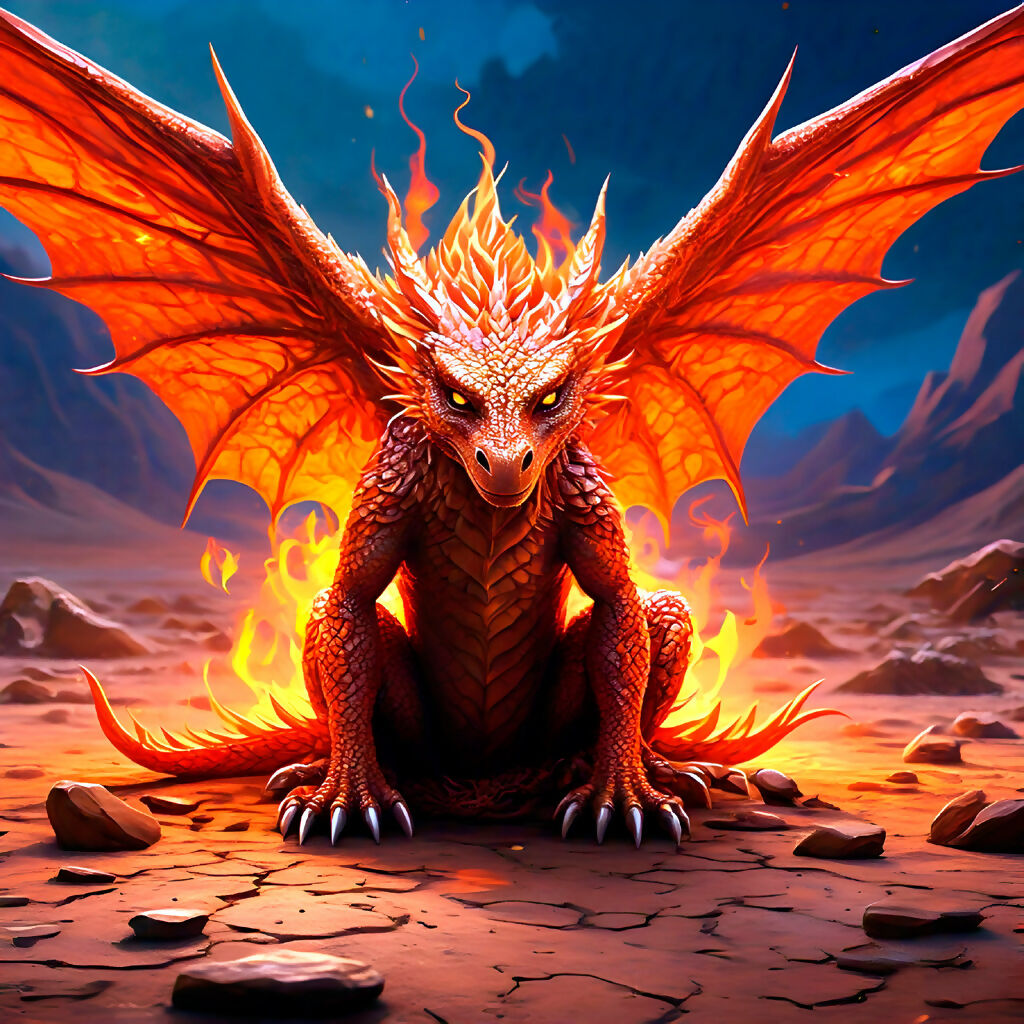 Inferno Sovereign Fire Dragon AI Art – Epic Fantasy Landscape Print