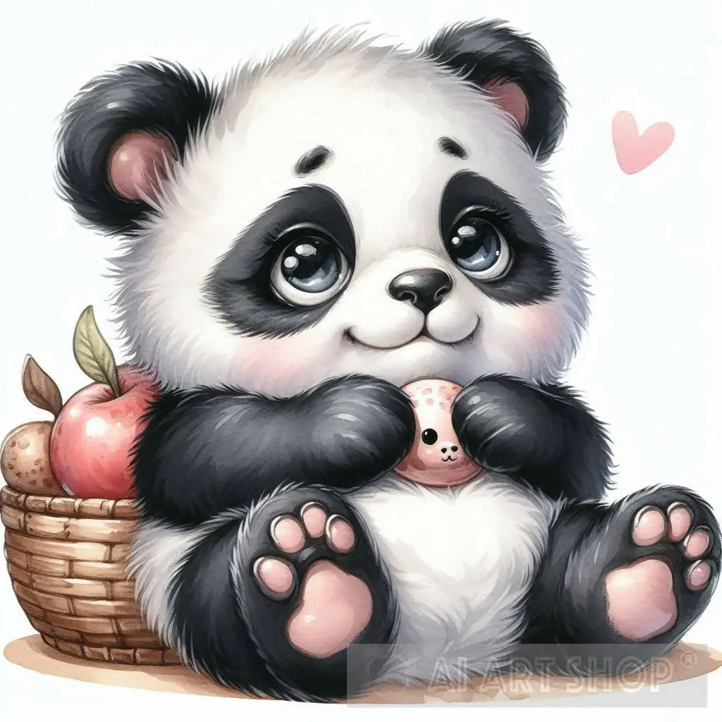 panda, cub, apples, wildlife, nature, animal behavior, zoology, con...