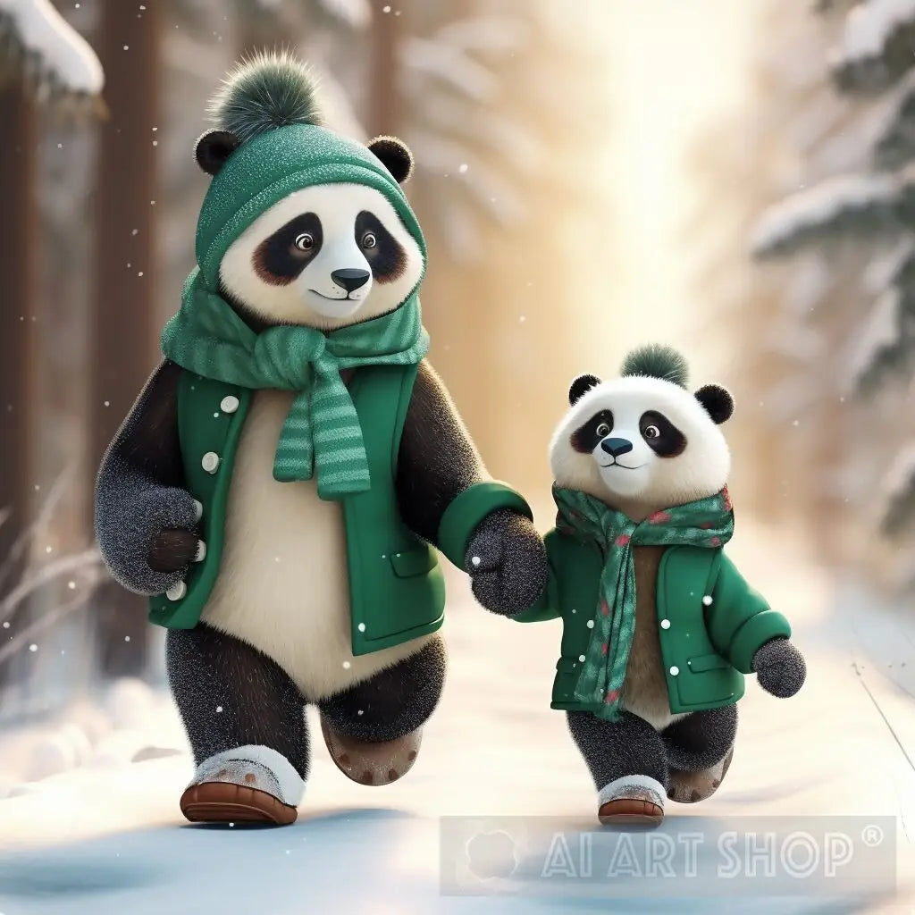 #panda #cutepanda #fatherandson #fashion #winter #winterfashion #st...