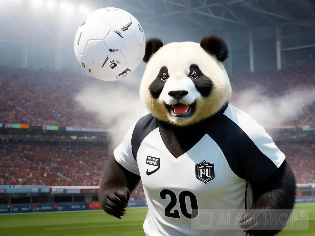 Panda Soccer Player in Action