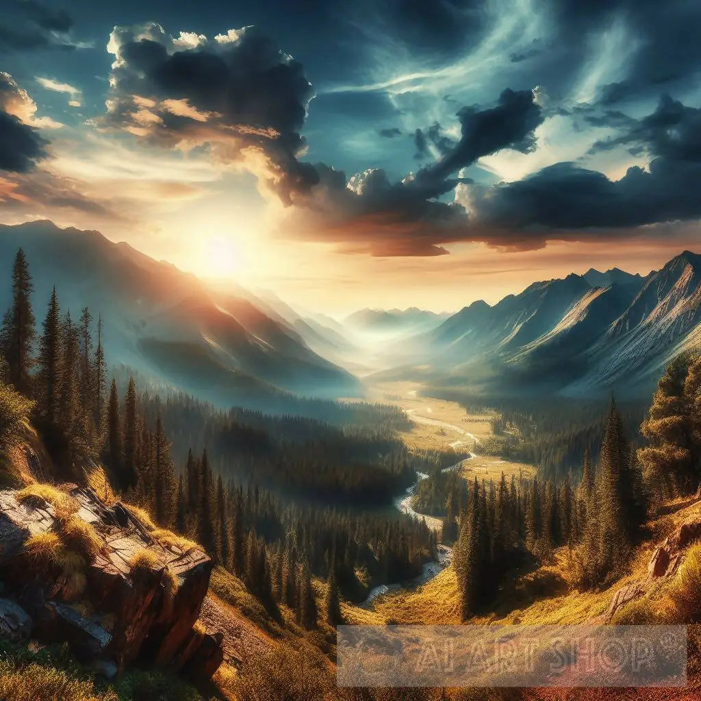 photo of a vast wilderness with an extremely beautiful panoramic la...