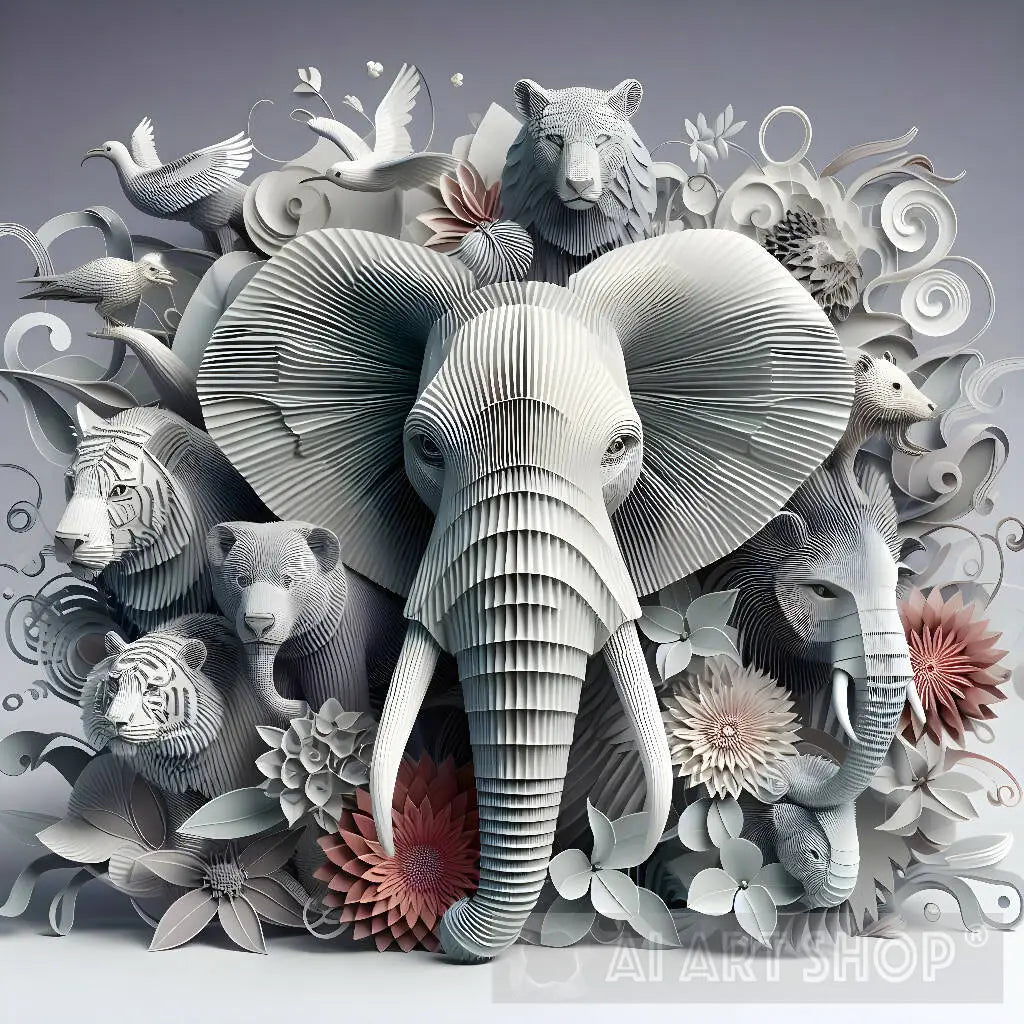 Paper Art Work Animals, Handcrafted Wildlife, Animal Kingdom Craft,...