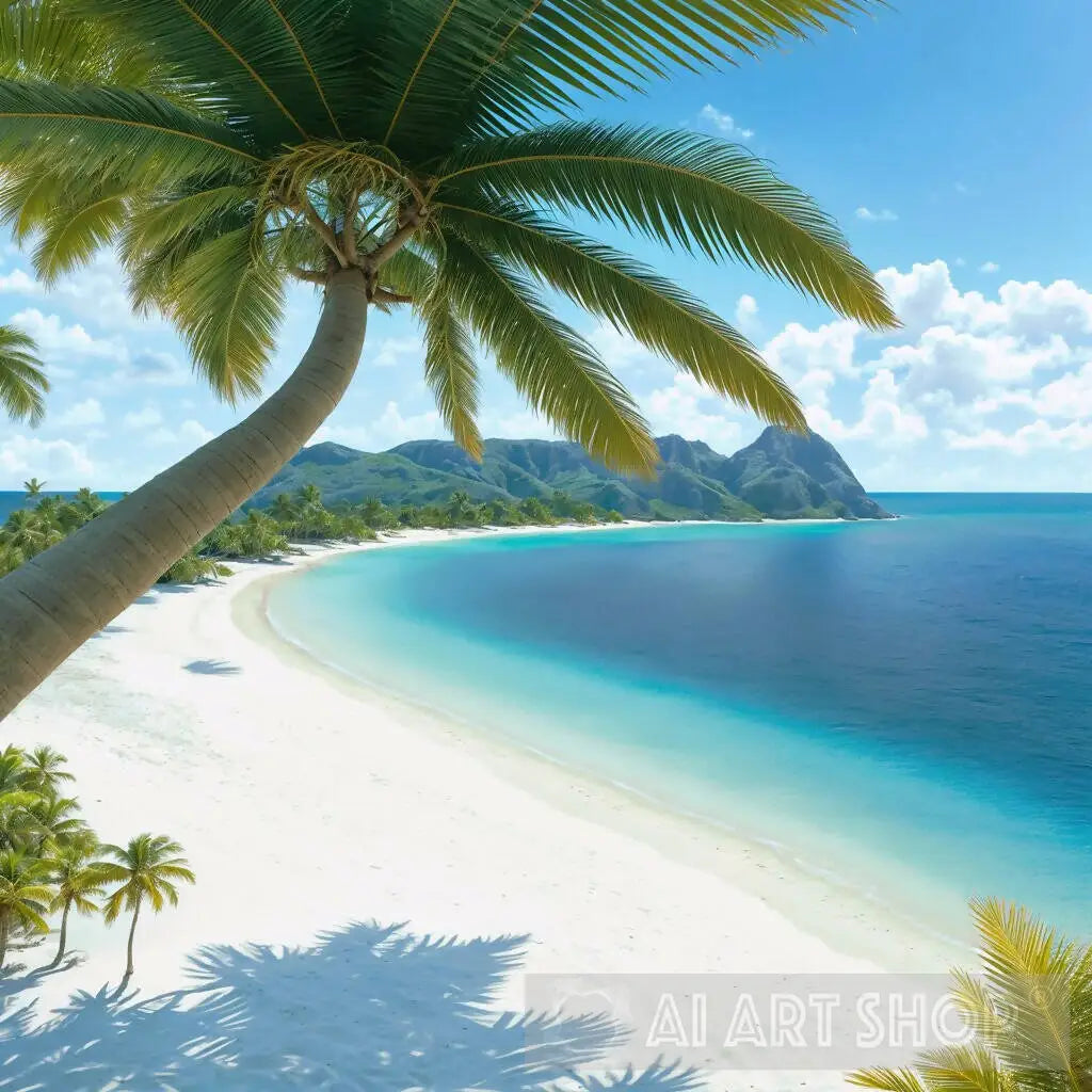 Paradise, beach, nature, landscape, sea, mountain, beauty, sky