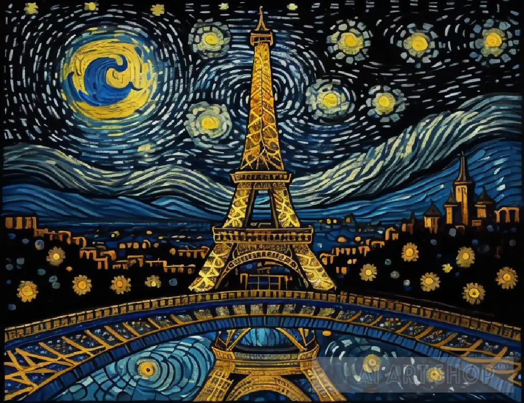 Eiffel Tower Starry Night