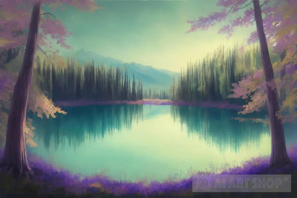 Pastel Dreamscape - Ethereal Landscape Illustration