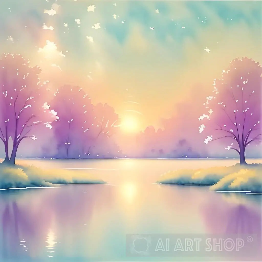 Pastel Serenity: A Tranquil Evening - AI Art Painting for Serene Ho...