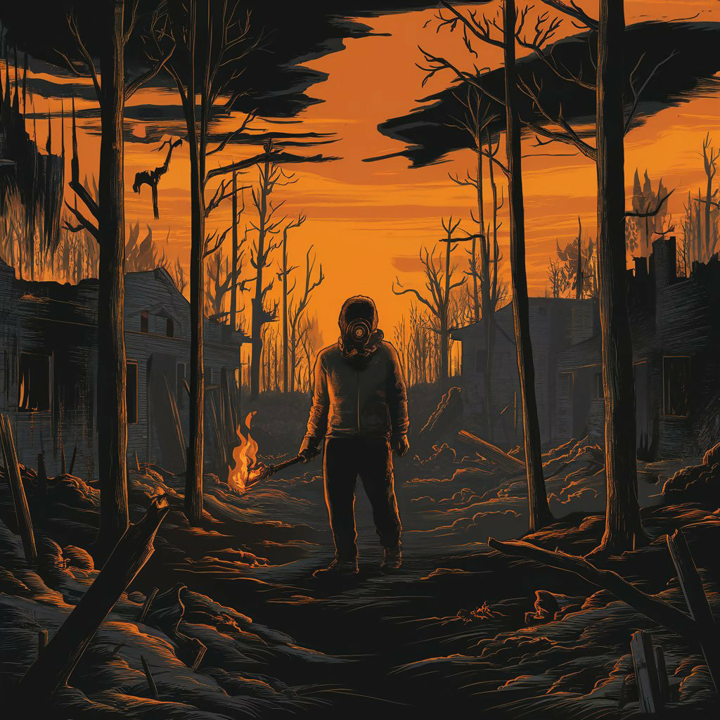 "Post-Apocalyptic Wanderer - Evocative Digital Illustration of...