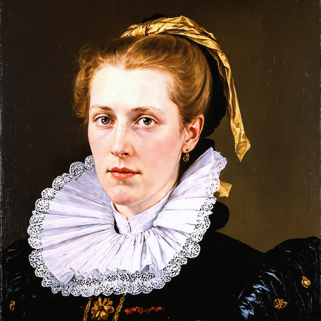 Victorian portrait, classic oil painting, historical fashion