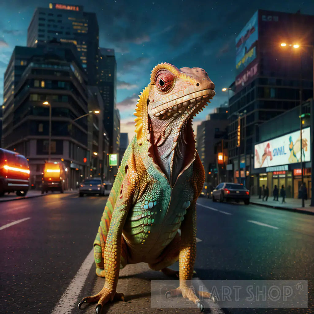 Photograph, Chameleon, Animal, City