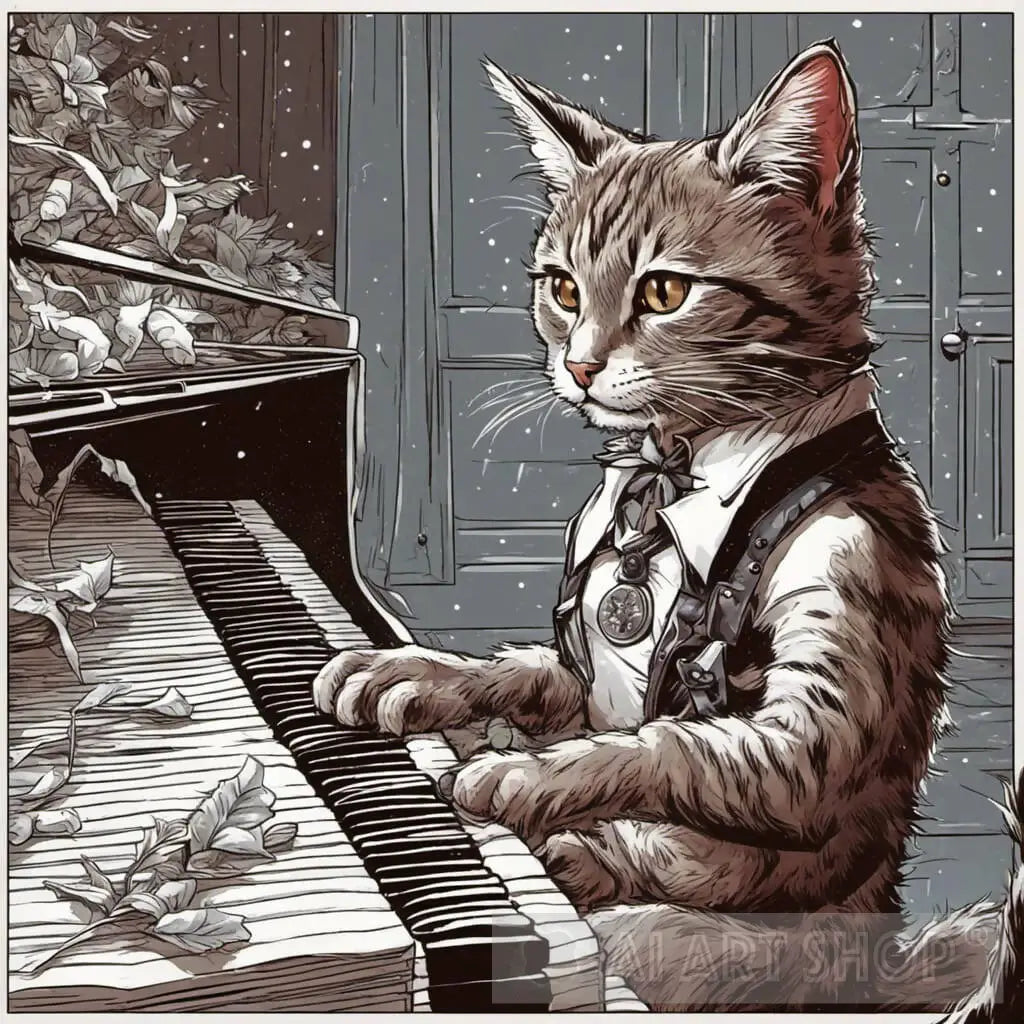 Piano Cat Christmas