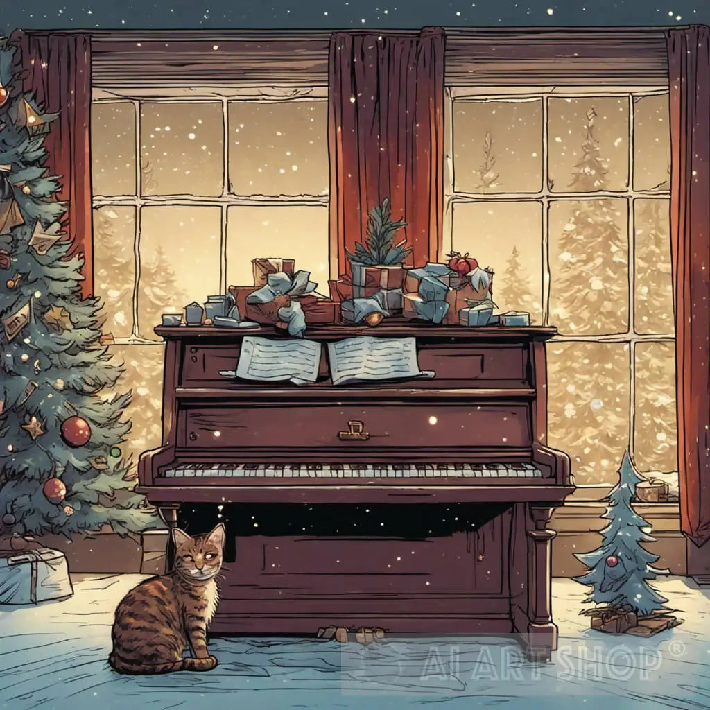 Piano Cat Christmas