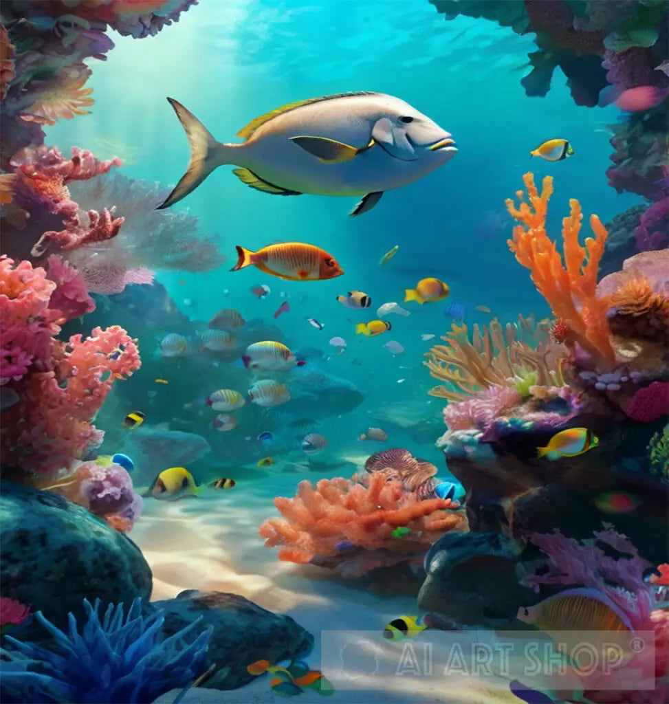 Artwork , picture , depths , blue , sea