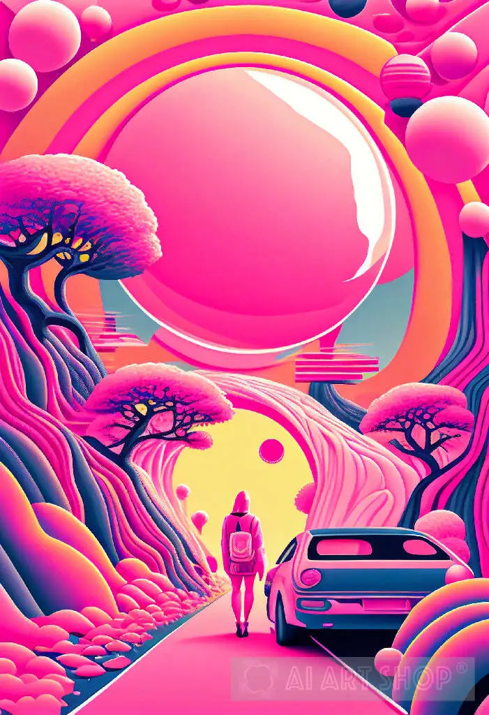 psychedelic pink other dimension alien planet
