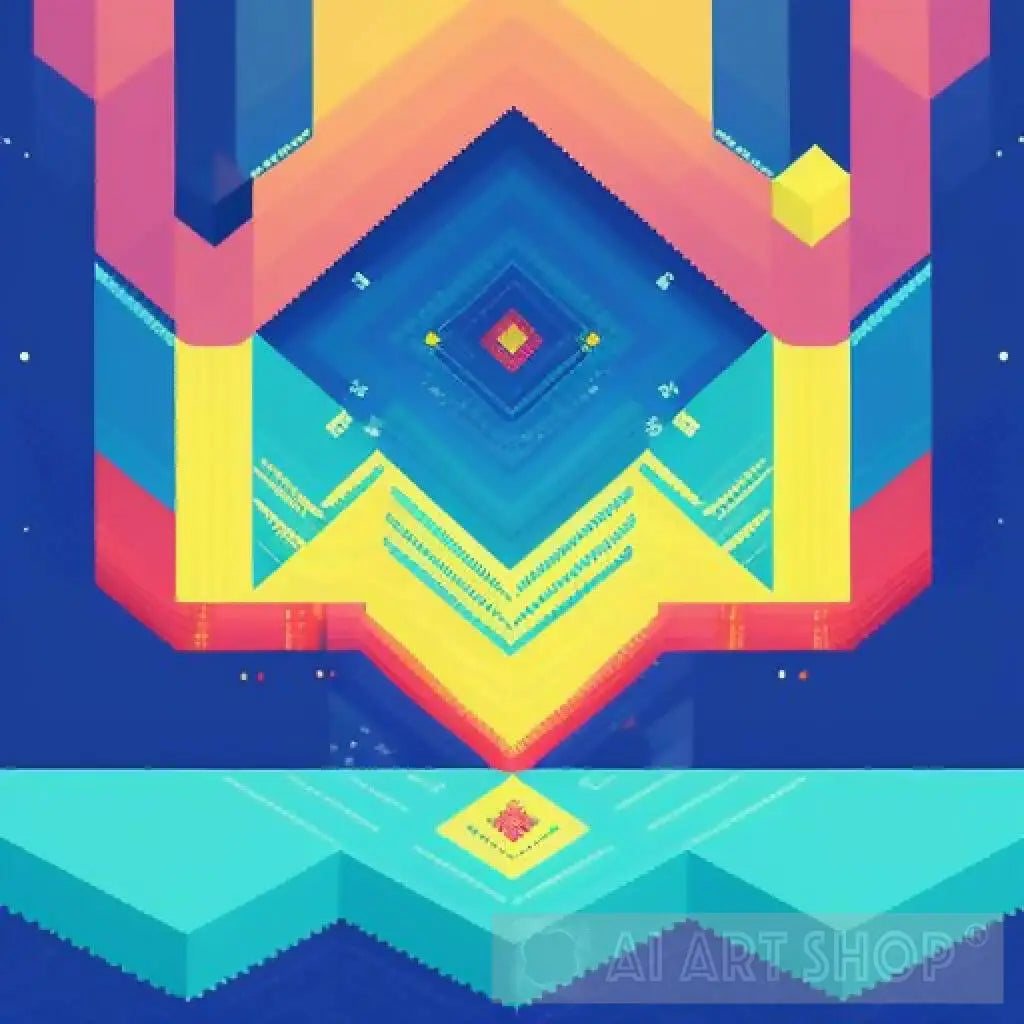 Pixelated perspectives AI-enhanced abstract art Innovative pixel ar...