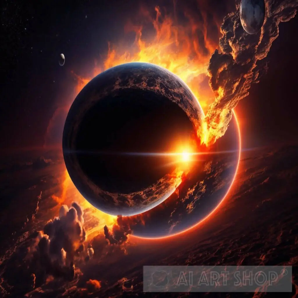 Planet, space, universe, stars, explosion