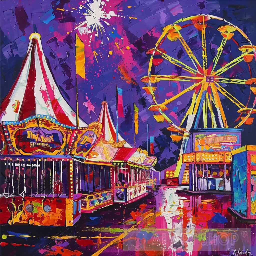 Playful Carnival Night - Pop Art Illustration