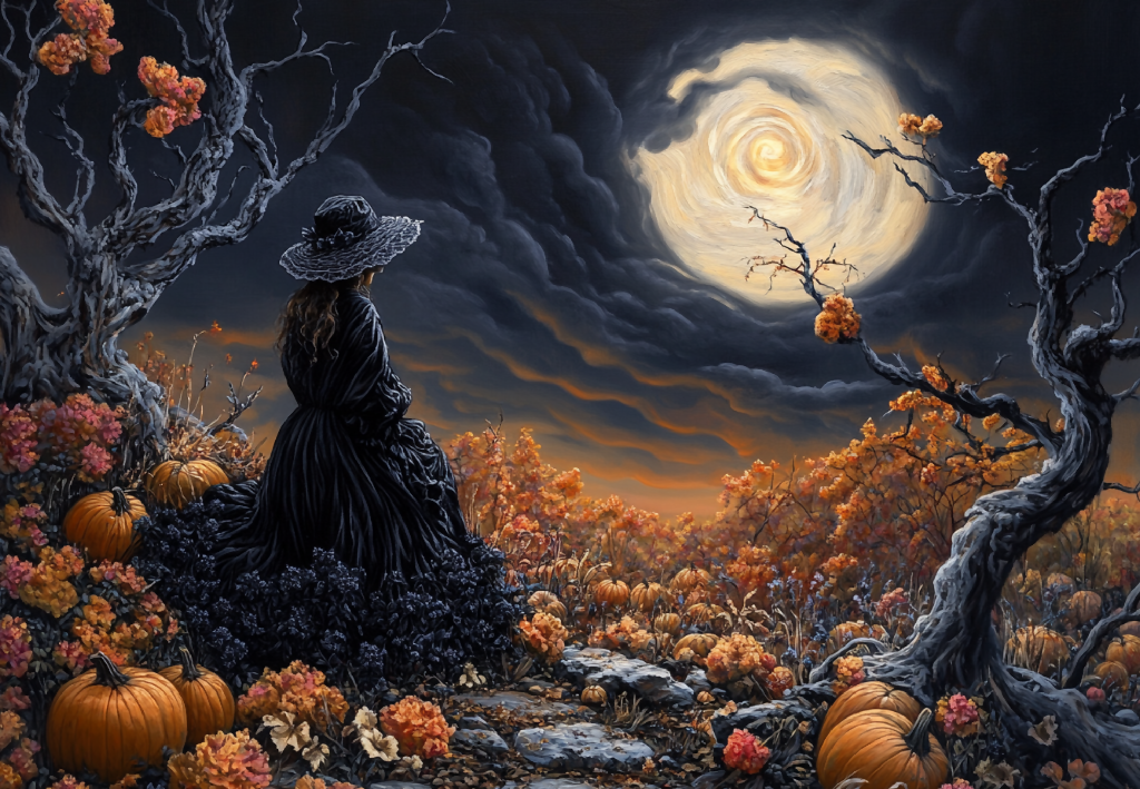 Victorian Gothic Autumn Night | Custom AI Art Fantasy Landscape