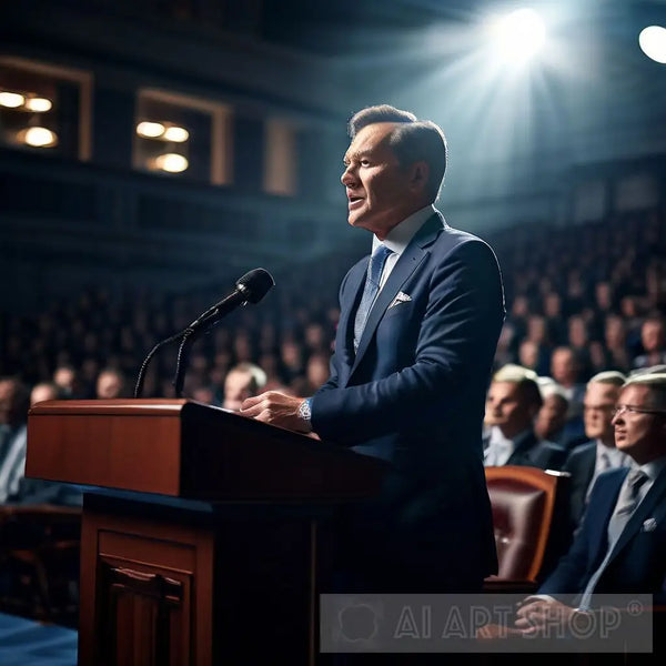 politician giving speech