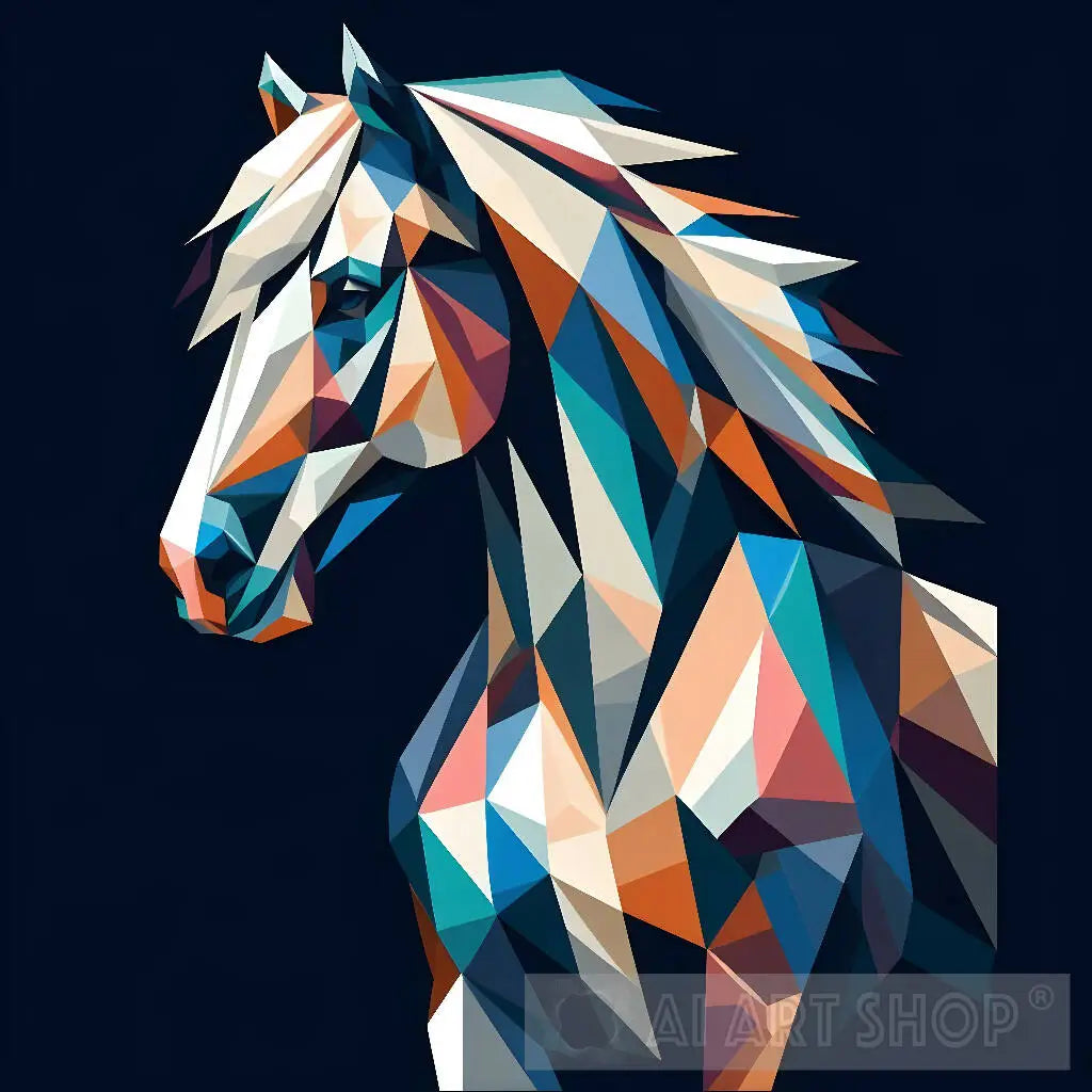 Polygonal Horse, Polygonal Art, Horse Painting, Geometric Compositi...