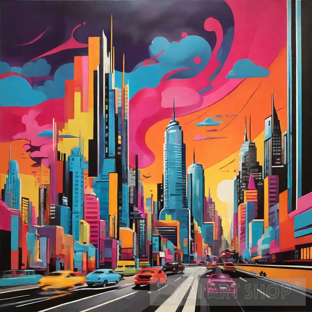 Pop ,city , colorful, creative , illustration,NFT