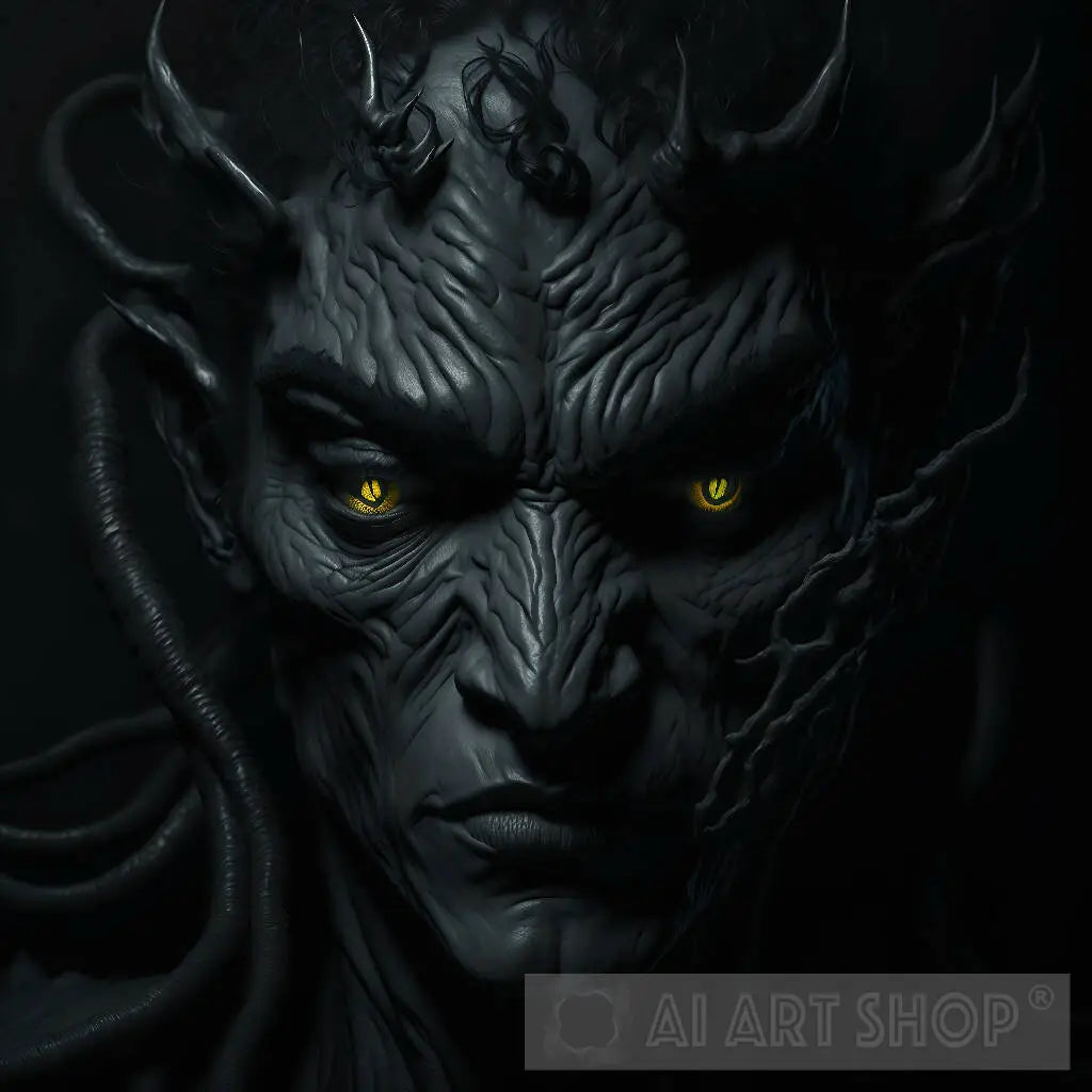 Portrait of a Demon with snake eyes